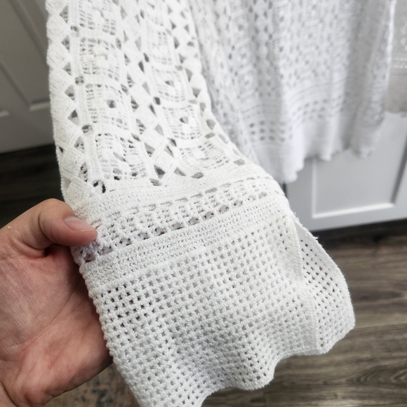 Zozo | Tops | Zozo Crochet Sheer Lace Long Sleeve Top Cover Up Size Xl ...